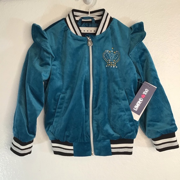 Limited Too | Jackets & Coats | Limited Too Girls Crown Velour Bomber ...